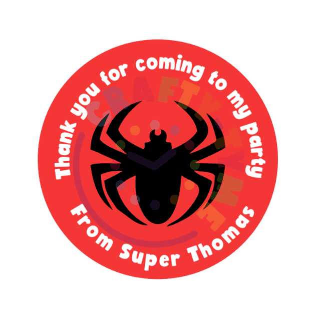 20 Personalised Spider Stickers – Crafty Tyme